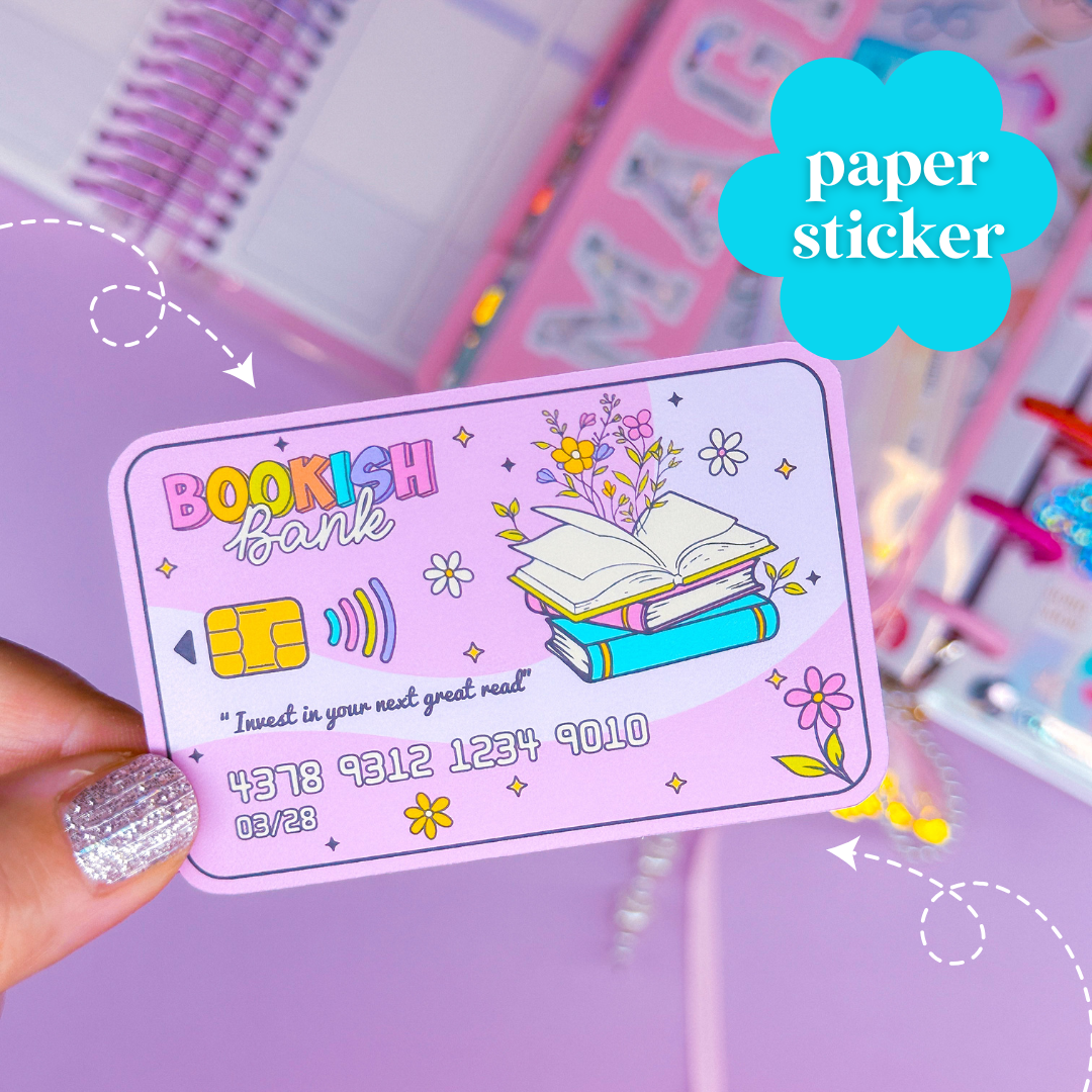 Journaling Paper Sticker - Bookish Bank Card – NoWhiteSpaceStickers