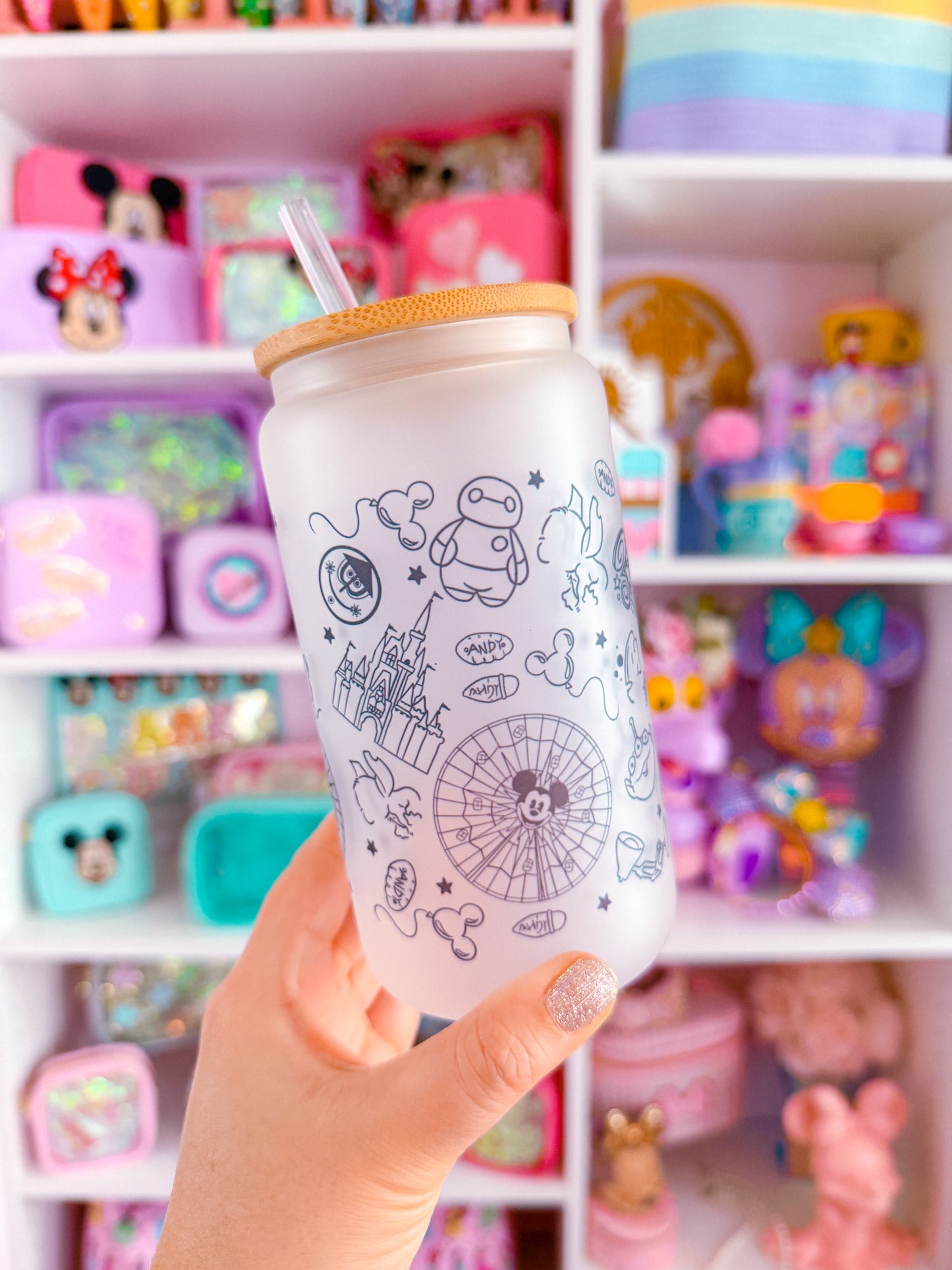 OOAK - 16oz Frosted Glass Can FULL WRAP - Sketch Style ...