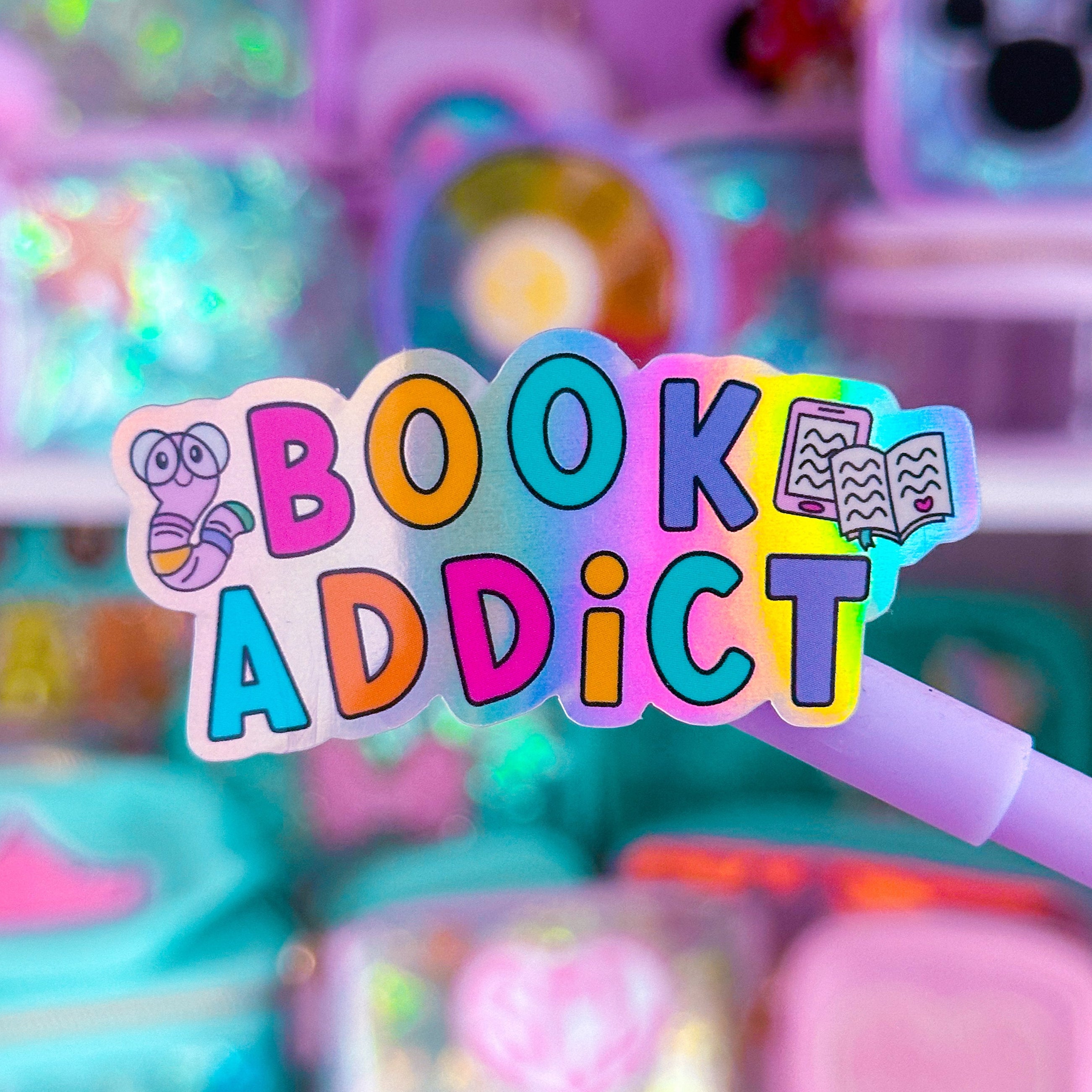 Waterproof Sticker - Book Addict – NoWhiteSpaceStickers