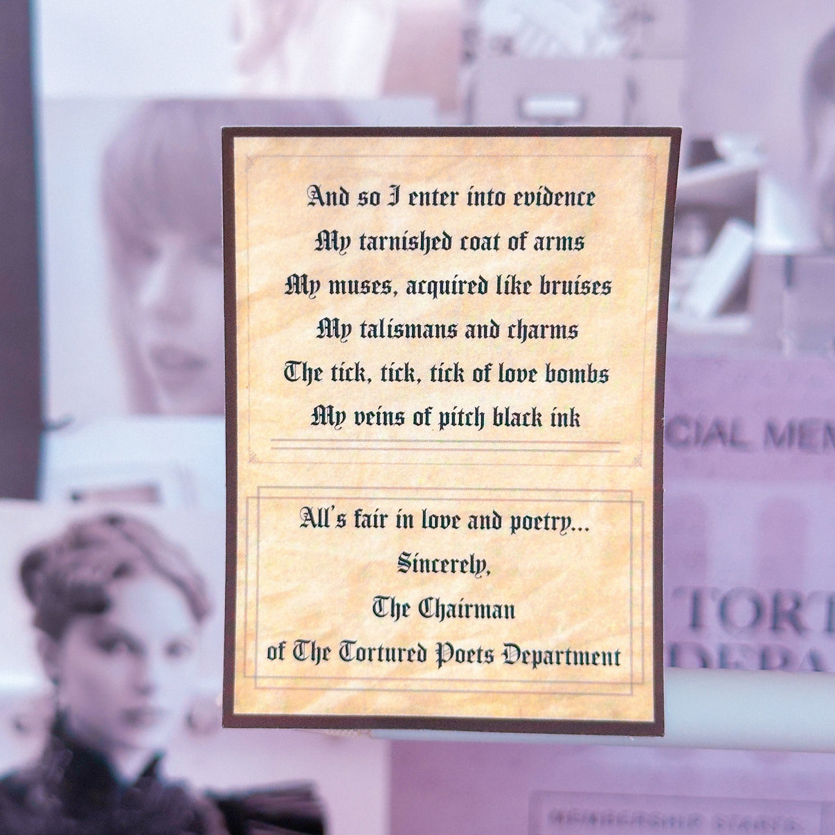 Waterproof Sticker - TTPD Manuscript – NoWhiteSpaceStickers